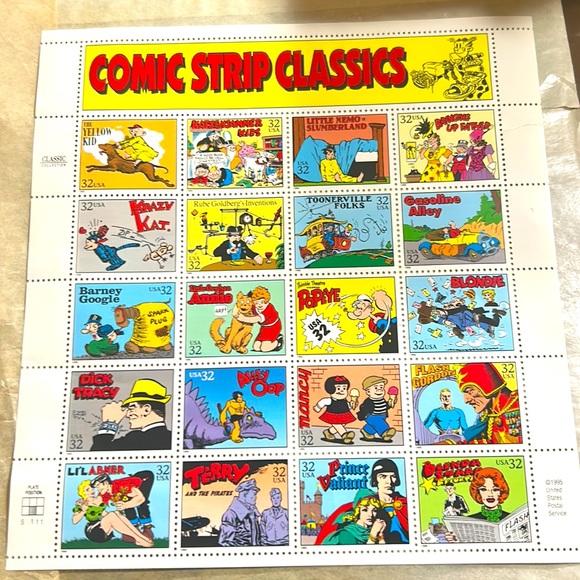 Other | Vintage Comic Strip Classic Historic Postage Stamps 1995 | Poshmark